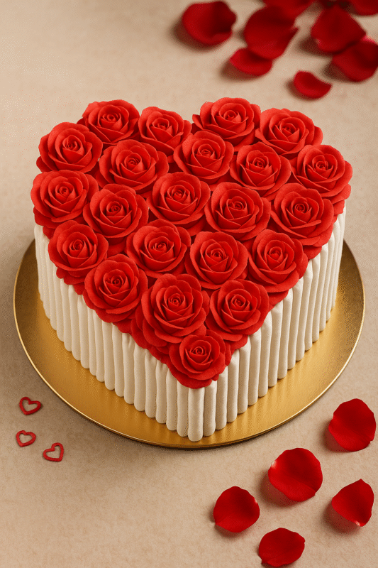 Hearty Roses Cake
