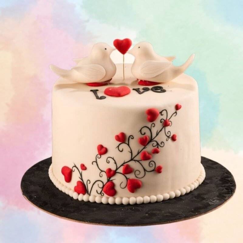 Heart Shape Anniversary Cake